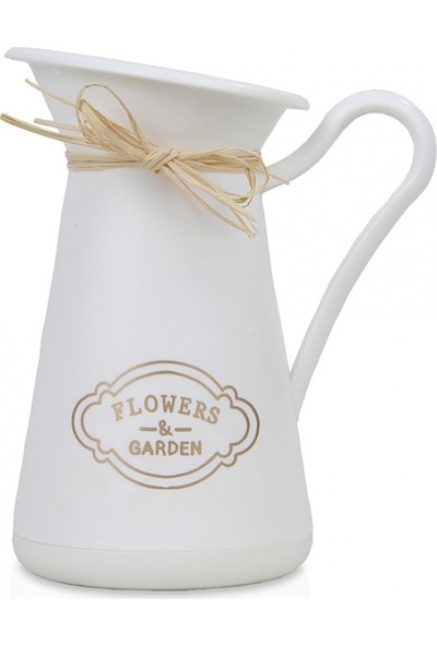 Rennway Italyan Vazo Saksı - Masa Boyu Saksı Beyaz