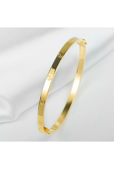 Bilezikci Vidalı Taşsız Kelepçe Altın Bilezik