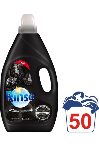 Rinso Sıvı Çamaşır Deterjanı Kömür Siyahlığı 3000 ml Rinso Sıvı Çamaşır Deterjanı Kömür Siyahlığı 3000 ml