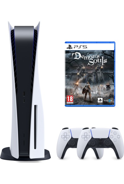 Sony PS5 Playstation 5 Oyun Konsolu + 2. Kollu + PS5 Demons Souls Sony PS5 Playstation 5 Oyun Konsolu + 2. Kollu + PS5 Demons Souls