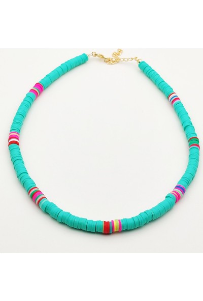 Rosalinda Fimo Kolye Turkuaz Renkli