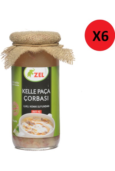 Zel Kelle Paça Çorbası 480 ml - Ilikli Kemik Suyundan - 6'lı Paket