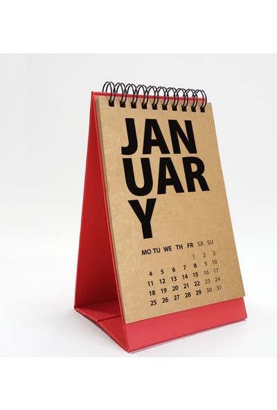 Bi'aldım Masa Takvimi Ingilizce - Kırmızı Kraft