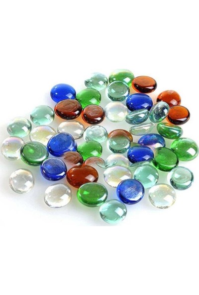 Mor Beyaz Home Dekaratif Cam Taş, Akvaryum Taşı, Renkli Cam Taşlar