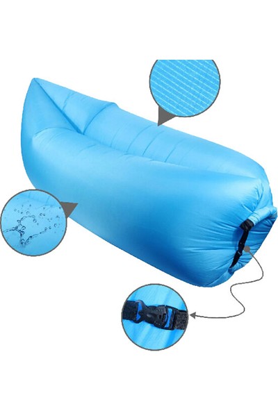 Eryatex Pratik Şişme Şezlong Yatak Katlanır Plaj Kamp Yatağı