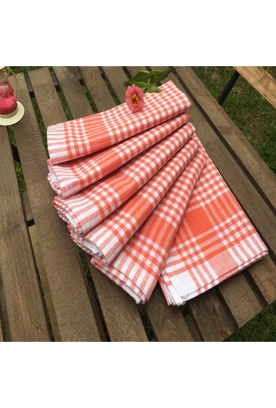 Yavuz Tekstil Mutfak Kurulama Bezi & Servis Peçetesi Turuncu 6 Adet