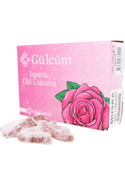 Gülcüm Isparta Muska Gül Lokumu 750 gr Gülcüm Isparta Muska Gül Lokumu 750 gr