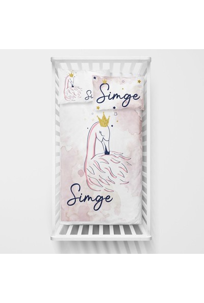 Homamia Kişiye Özel Bebek Nevresim Takımı Kuğu