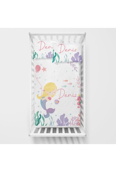 Homamia Kişiye Özel Bebek Nevresim Takımı Deniz Kızı Homamia Kişiye Özel Bebek Nevresim Takımı Deniz Kızı