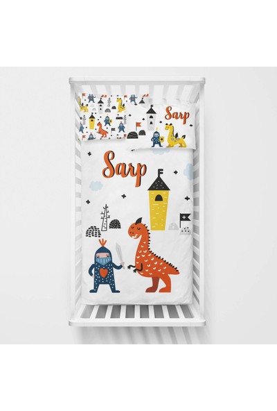 Homamia Kişiye Özel Bebek Nevresim Takımı Dinazor Homamia Kişiye Özel Bebek Nevresim Takımı Dinazor