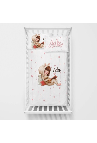 Homamia Kişiye Özel Bebek Nevresim Takımı Tavşan Kız Homamia Kişiye Özel Bebek Nevresim Takımı Tavşan Kız