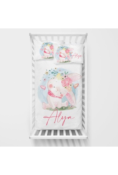 Homamia Kişiye Özel Bebek Nevresim Takımı Tavşan Homamia Kişiye Özel Bebek Nevresim Takımı Tavşan