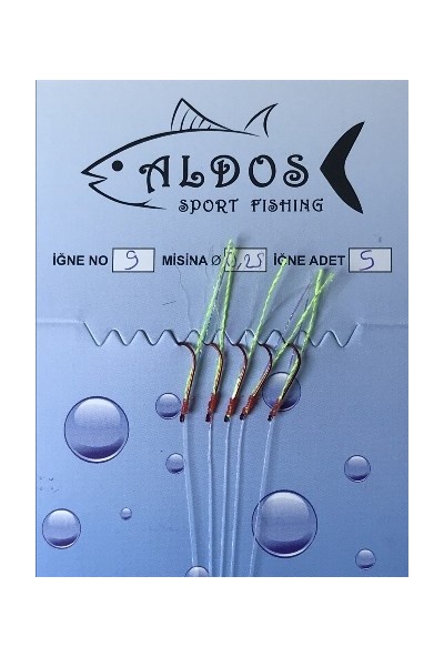 Aldos Çapari Istavrit Çaparisi 9 no kırmızı 5 iğneli