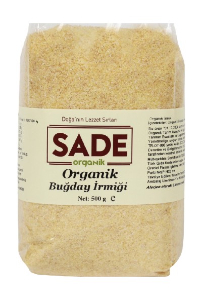 Sade Organik Buğday Irmiği 500 gr