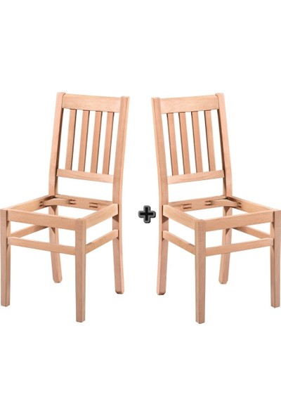 Masifart Pedisel 4 Çıtalı Kasnaklı Sandalye 2 Li Cilasız Ahşap 4607 Masifart Pedisel 4 Çıtalı Kasnaklı Sandalye 2 Li Cilasız Ahşap 4607