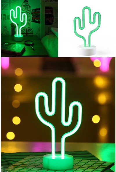 Technosmart Yeşil Kaktüs Model Neon LED Işıklı Masa Lambası Dekoratif Aydınlatma Gece Lambası Technosmart Yeşil Kaktüs Model Neon LED Işıklı Masa Lambası Dekoratif Aydınlatma Gece Lambası