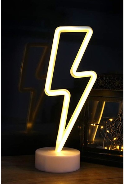 Technosmart Sarı Şimşek Model Neon LED Işıklı Masa Lambası Dekoratif Aydınlatma Gece Lambası Technosmart Sarı Şimşek Model Neon LED Işıklı Masa Lambası Dekoratif Aydınlatma Gece Lambası