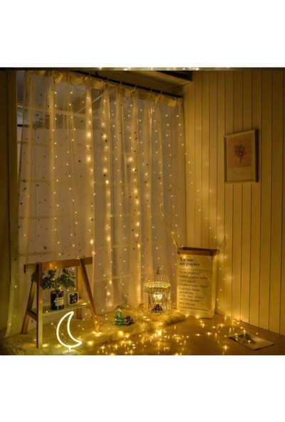 Technosmart Peri Telli Perde LED Işık Kumandalı 300 Ledli 3 x 3 Metre Usb'li 8 Animasyonlu Günışığı Technosmart Peri Telli Perde LED Işık Kumandalı 300 Ledli 3 x 3 Metre Usb'li 8 Animasyonlu Günışığı