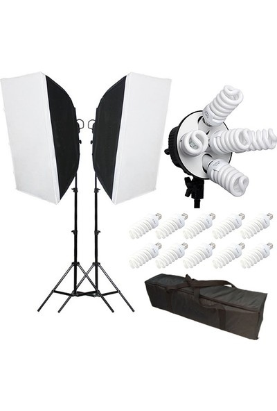 Fototek 50 x 70 cm Softbox 2'li 5 Duylu Strobist Sürekli Işık Seti Fototek 50 x 70 cm Softbox 2'li 5 Duylu Strobist Sürekli Işık Seti