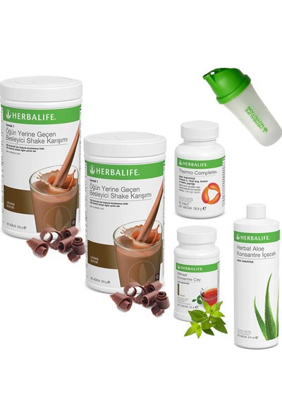 Herbalife Shake Çikolata 2 - Herbalife Çay Klasik 50 gr - Aloe Vera - Herbalife Thermo - Shaker