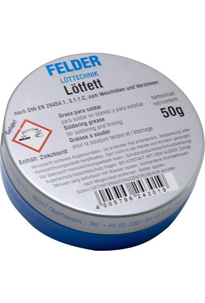 Lötfett Felder Lehim Pastası 50GR Lötfett Felder Lehim Pastası 50GR