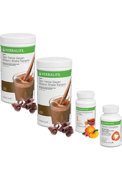 Herbalife Shake Çikolata 2 - Herbalife Çay Şeftali - Herbalife Thermo Complete