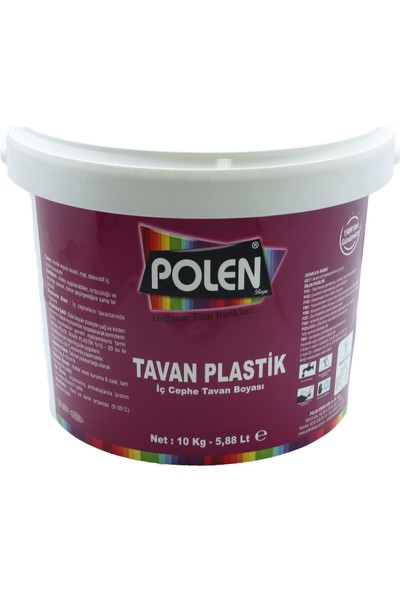 Polen Boya Tavan Plastik (Iç Cephe Tavan Boyası) 10 kg Beyaz