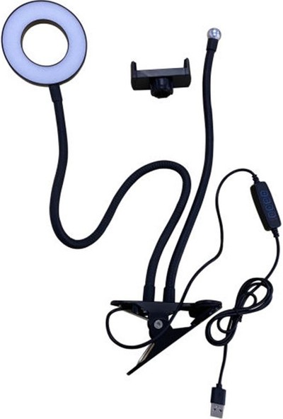 Powermaster Telefon Tutuculu LED Selfie Işığı Powermaster Telefon Tutuculu LED Selfie Işığı
