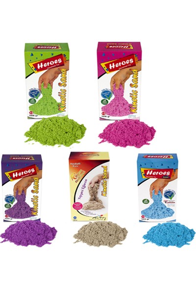 Hobialem Heroes, Kinetik Kum, 5 Renk 5 Kg, 14 Adet Kalıp, Oyun Kumu, Sihirli Kum Hobialem Heroes, Kinetik Kum, 5 Renk 5 Kg, 14 Adet Kalıp, Oyun Kumu, Sihirli Kum