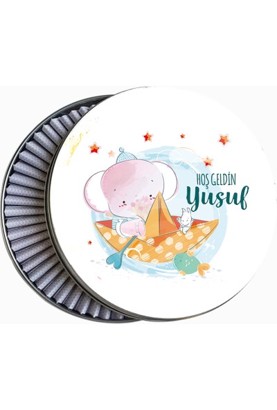 Nutat Nutat Isimli Erkek Bebek Çikolatası (50 Madlen Çikolata + Sunum Kutusu)