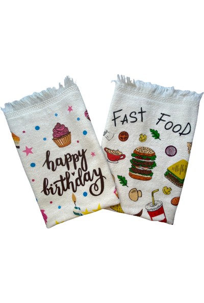 %100 Pamuk Hamburger ve Yaş Pasta Desenli Mutfak Havlu Seti (40X60) %100 Pamuk Hamburger ve Yaş Pasta Desenli Mutfak Havlu Seti (40X60)