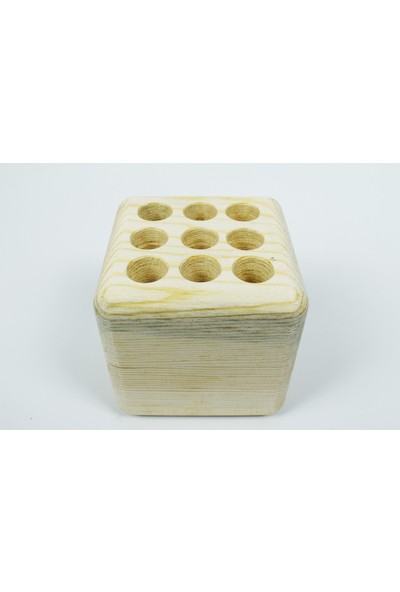 Ahşap Ürün Doğal Ahşap Masaüstü Kalemlik 9n