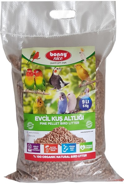 Bonny Nice Kuş Kumu Kanarya Muhabbet Papağan Bülbül Kafes Altlığı 5 kg 9 L x 4 Paket
