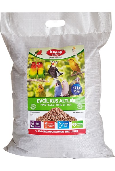 Bonny Nice Kuş Kumu Kanarya Muhabbet Papağan Bülbül Kafes Altlığı 10 kg 17 L x 3 Paket