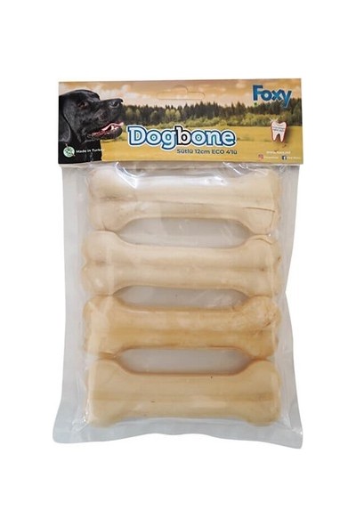 Foxy Sütlü Eco 12 cm Çiğneme Kemiği 4'lü Paket
