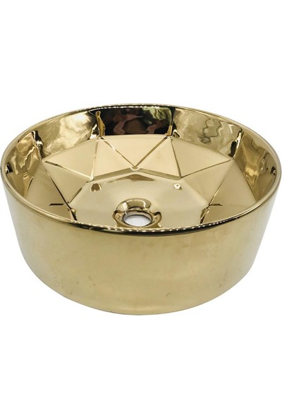 Şengüler Altın Yuvarlak Iç Desenli Çanak Lavabo