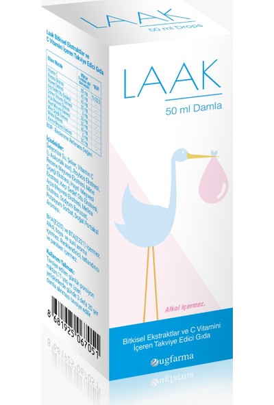 UGfarma LAAK Damla 50 ml Emziren Anneler İçin UGfarma LAAK Damla 50 ml Emziren Anneler İçin