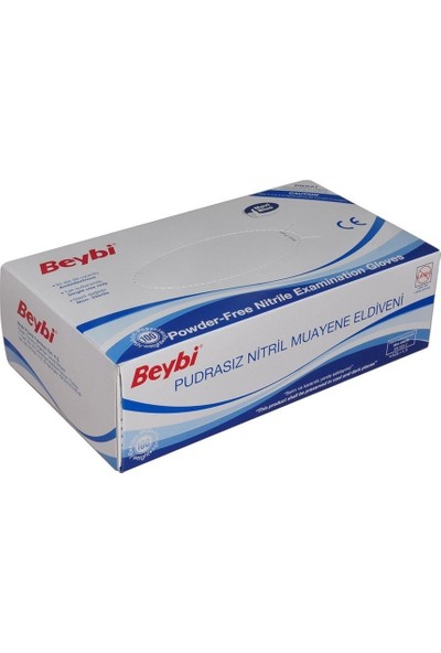 Beybi Pudrasız Mavi Nitril Eldiven - Büyük L - 100'lü Beybi Pudrasız Mavi Nitril Eldiven - Büyük L - 100'lü