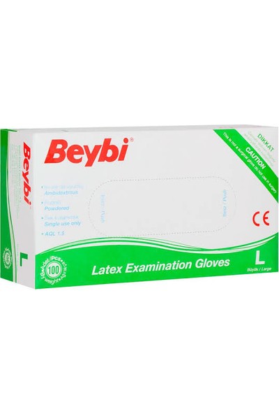 Beybi Pudralı Lateks Eldiven 100'lü - L Beybi Pudralı Lateks Eldiven 100'lü - L