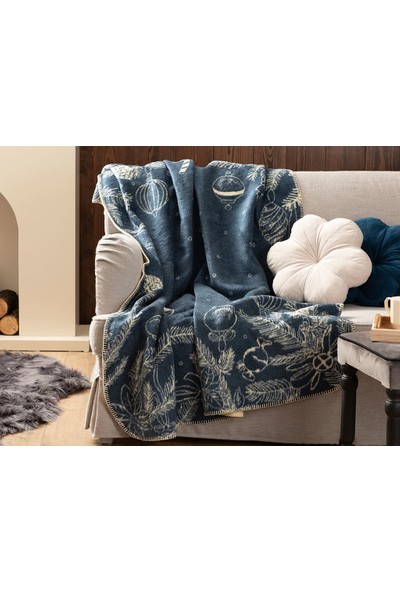 English Home Winter Tree Lacivert 130 x 170 cm Akrilik Tv Batteniyesi