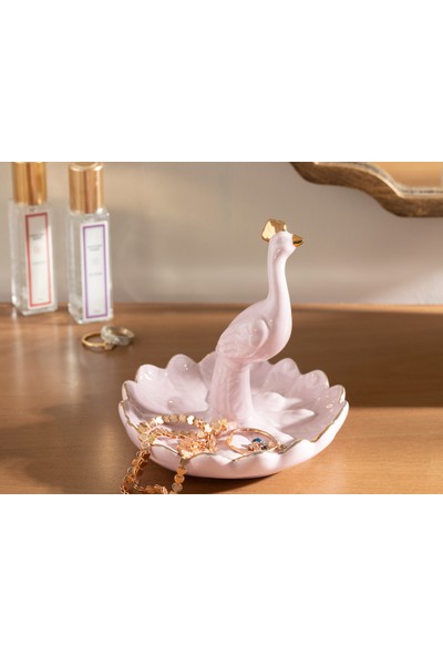 English Home Peafowl Pembe 12 x 12 x 9,5 cm Seramik Takılık English Home Peafowl Pembe 12 x 12 x 9,5 cm Seramik Takılık