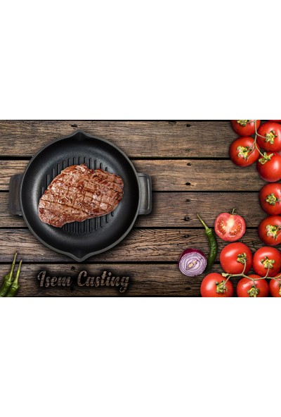 Isem Casting Organik Kaplamasız 32 cm Yuvarlak Döküm Tava Isem Casting Organik Kaplamasız 32 cm Yuvarlak Döküm Tava