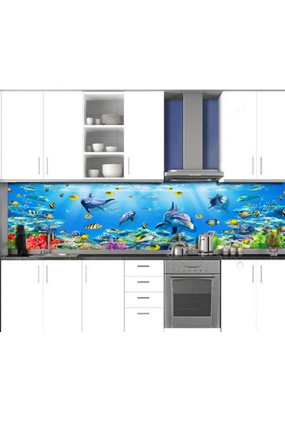 Sevdekor Mutfak Tezgah Arası Akvaryum Modeli Folyo