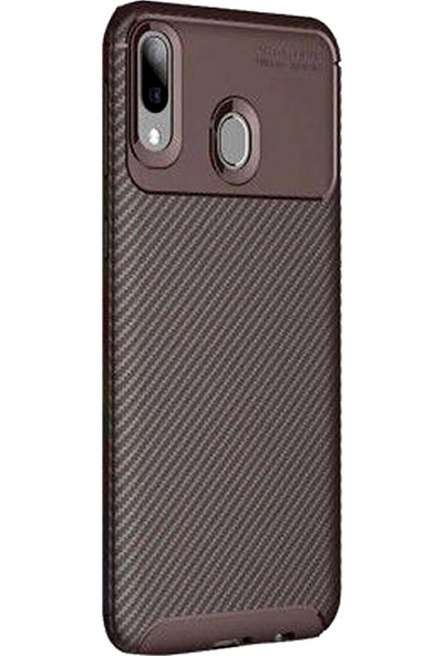 Smart Tech Huawei Y7 2019 Karbon Desenli Negro Silikon Kılıf Kahverengi Smart Tech Huawei Y7 2019 Karbon Desenli Negro Silikon Kılıf Kahverengi