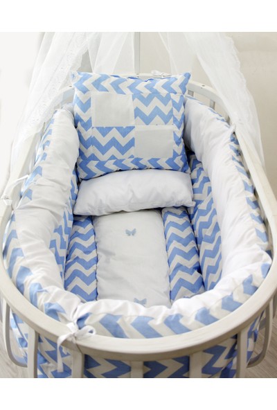 Babyen1 Mavi Sepet Beşik Uyku Seti Anne Yanı %100 Organik Pamuk 60 x 120 cm Babyen1 Mavi Sepet Beşik Uyku Seti Anne Yanı %100 Organik Pamuk 60 x 120 cm