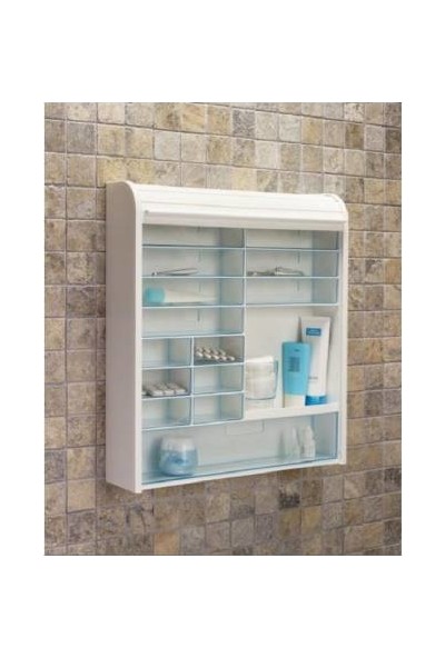 Primanova Çok Amaçlı Panjurlu Kilitli Dolap Ecza Dolabı