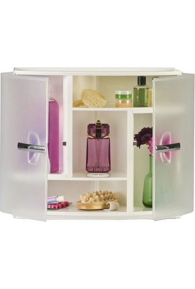 Primanova 5 Gözlü Lüx Banyo ve Ecza Dolabı Şeffaf