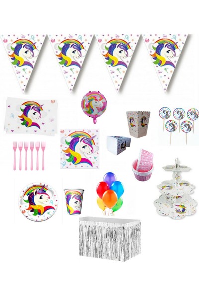 İzmir Party Store Unicorn 16 Kişilik Lüks Doğum Günü Seti İzmir Party Store Unicorn 16 Kişilik Lüks Doğum Günü Seti