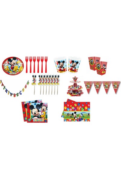 İzmir Party Store Mickey Mouse 24 Kişilik Doğum Günü Seti
