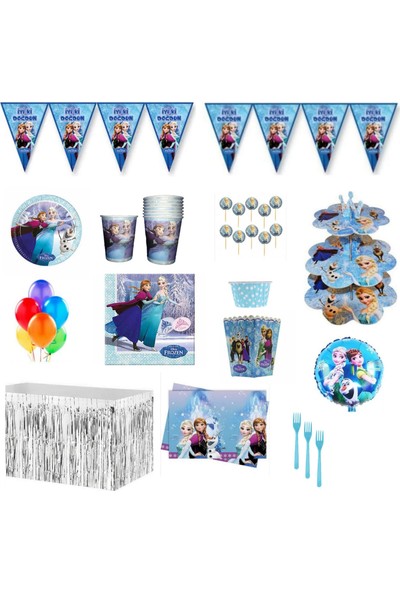 İzmir Party Store Frozen 24 Kişilik Lüks Doğum Günü Seti